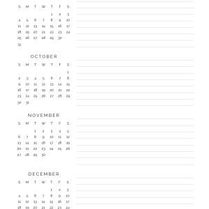 2022 Important Dates - Neat and Tidy Design