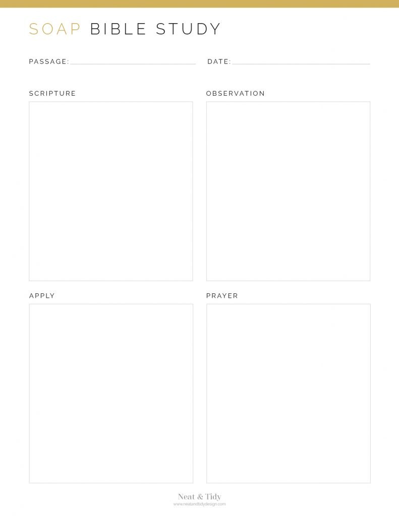 Soap Bible Study - Neat and Tidy Design