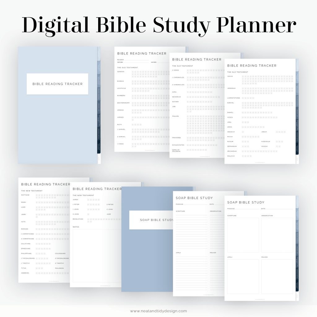 Digital Bible Study Planner - Neat and Tidy Design
