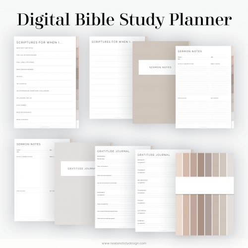 Digital Bible Study Planner - Neat and Tidy Design