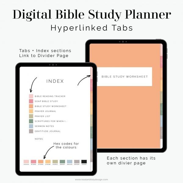 Digital Bible Study Planner - Neat and Tidy Design