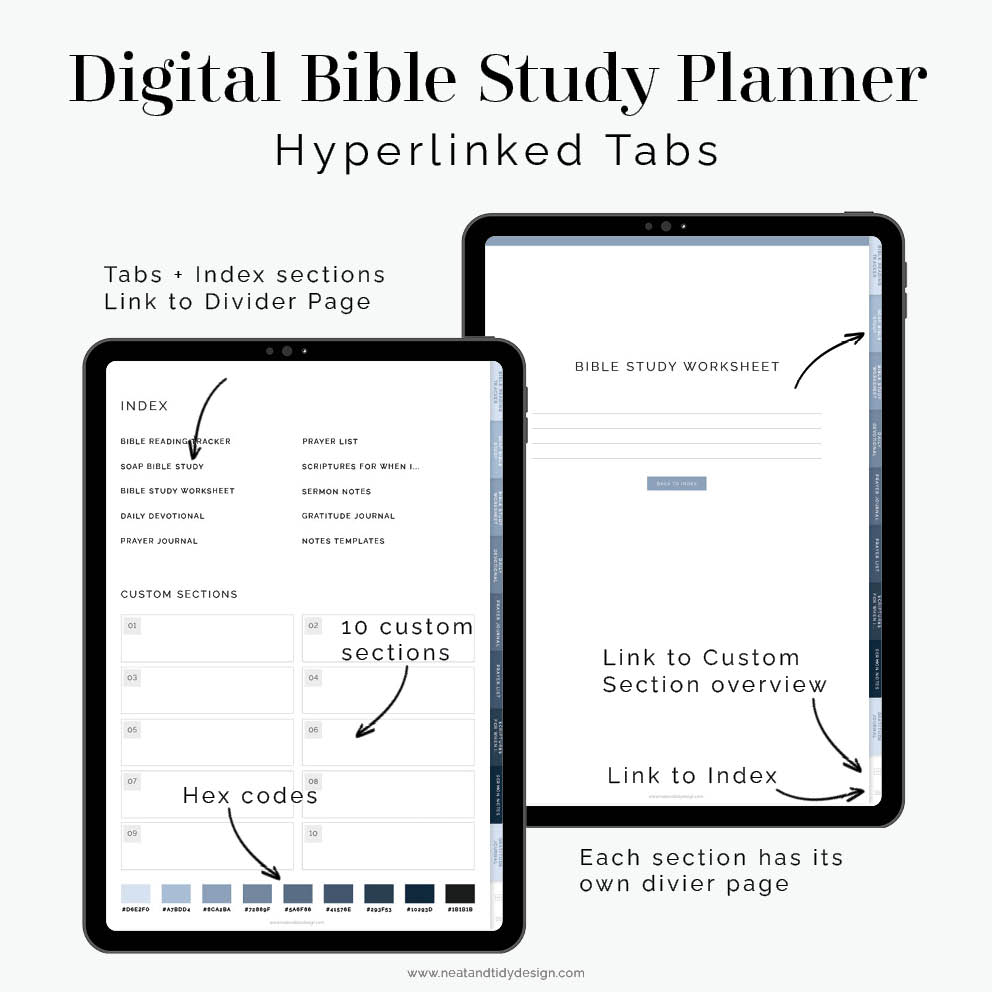 Digital Bible Study Planner - Neat and Tidy Design
