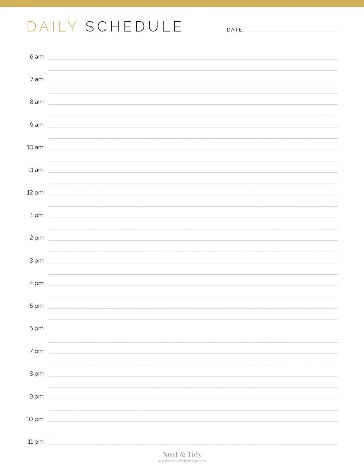 Daily Schedule - Neat and Tidy Design