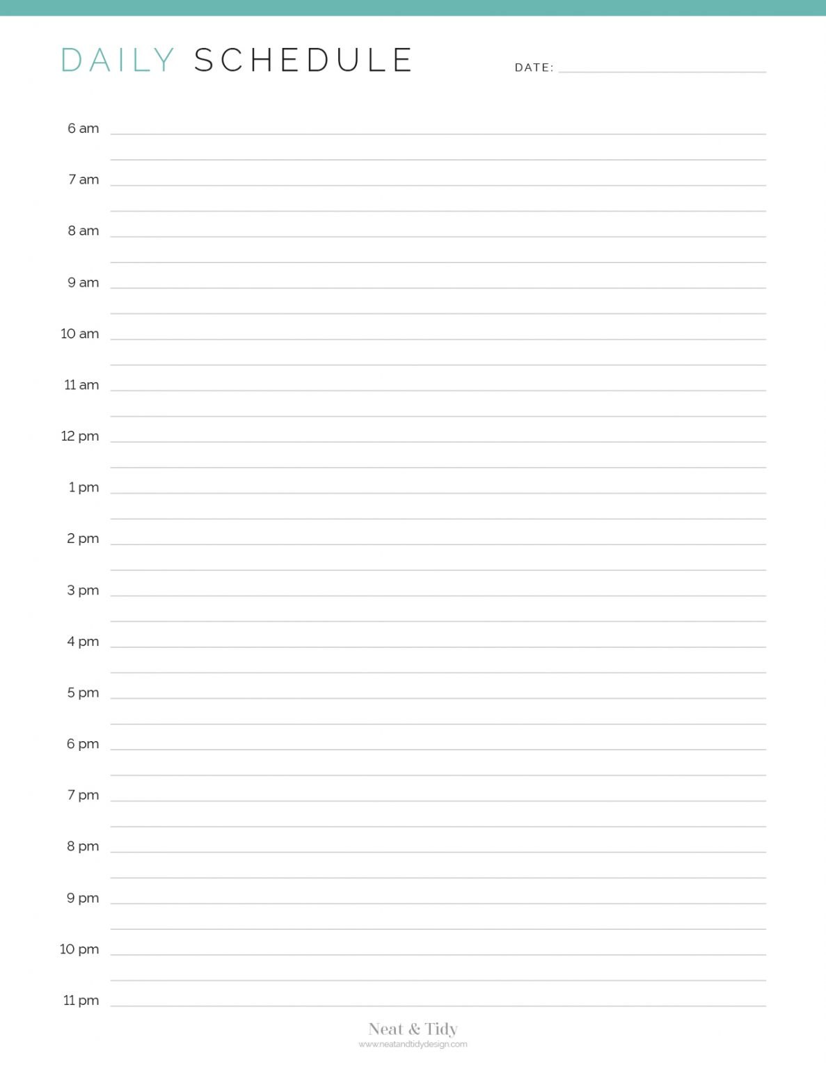 Daily Schedule - Neat and Tidy Design