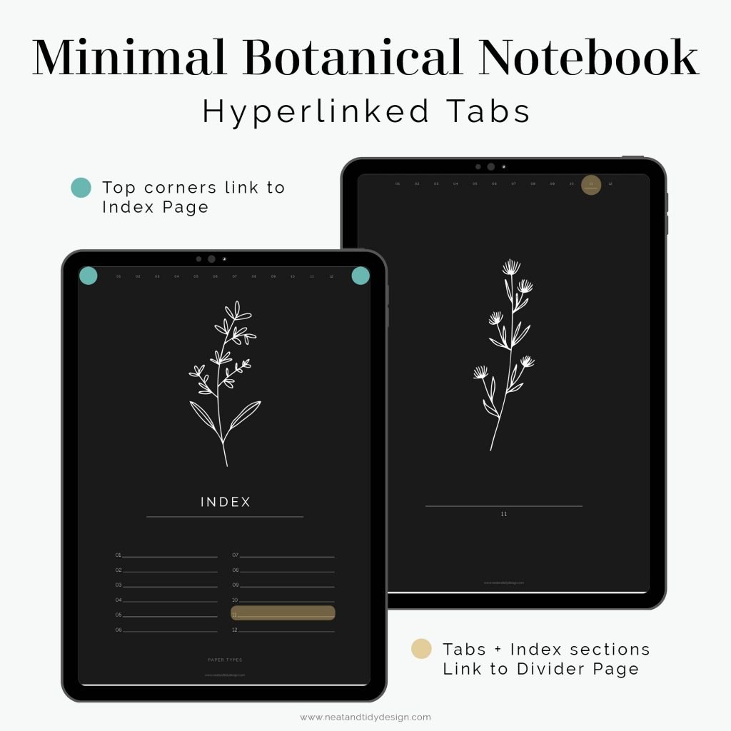 Digital Minimal Notebook for GoodNotes - Neat and Tidy Design