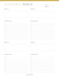 Quarterly Goals - Neat and Tidy Design