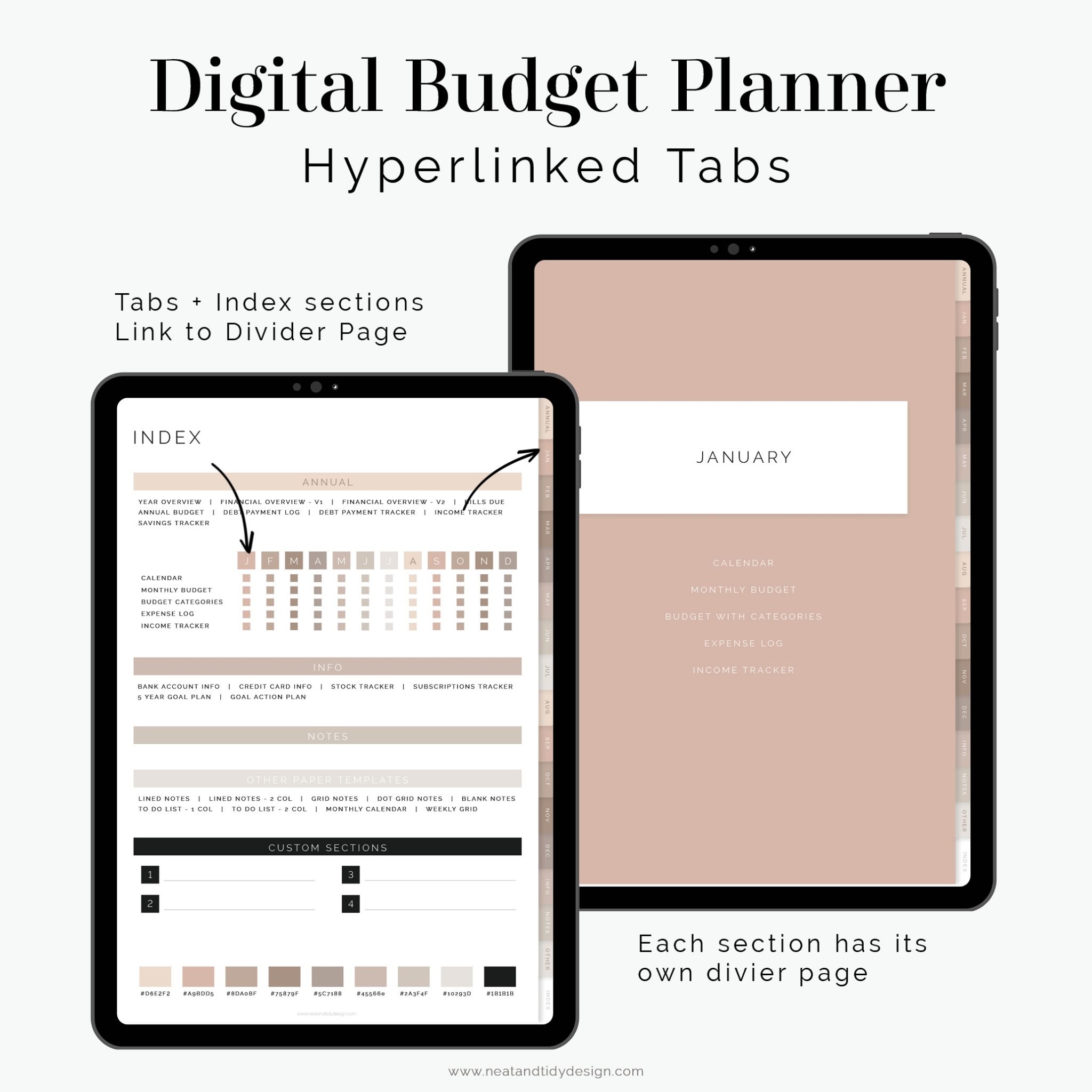 Digital Budget Planner - Neat and Tidy Design
