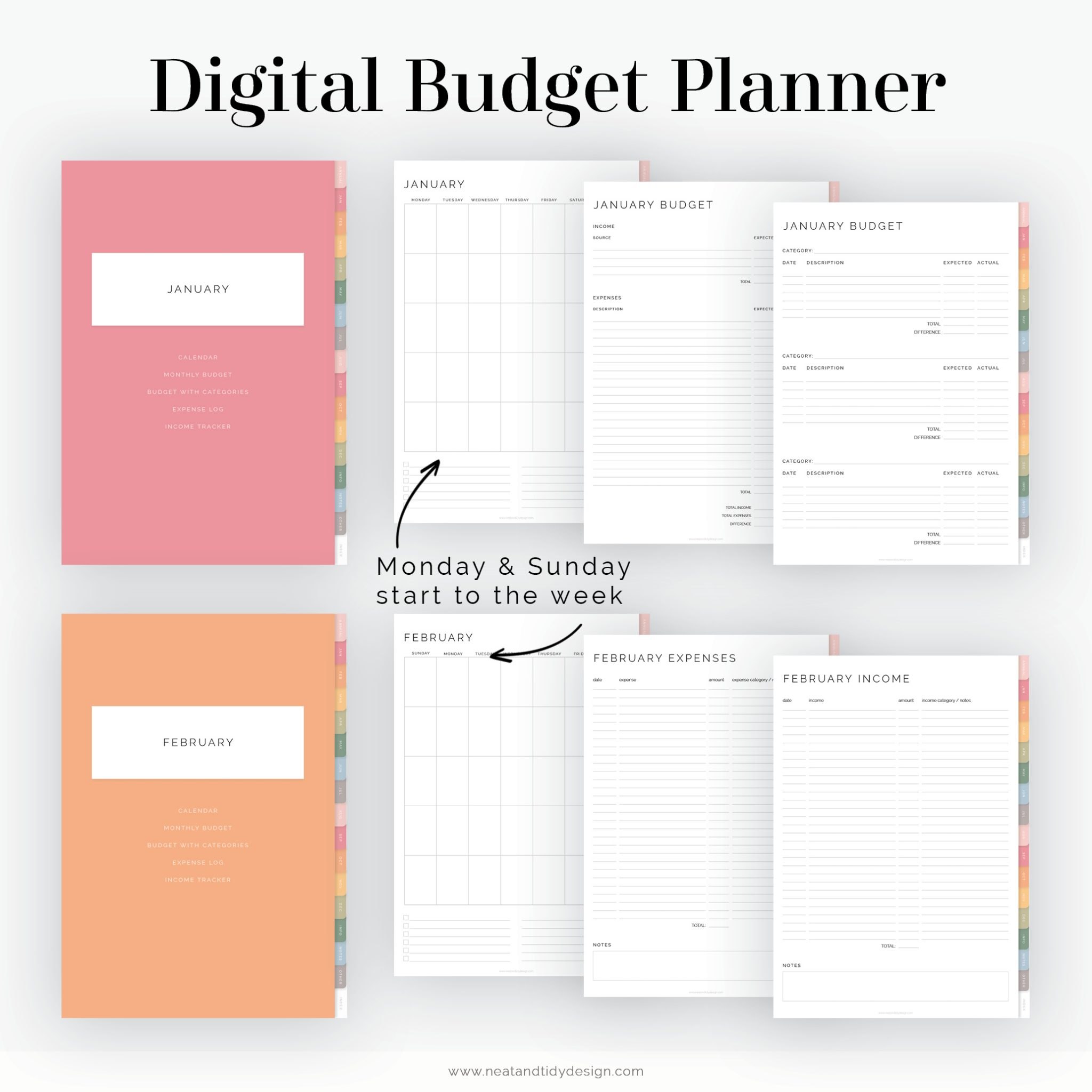 Digital Budget Planner - Neat and Tidy Design
