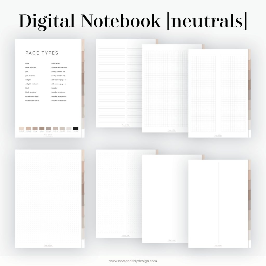 Digital Notebook - Neat and Tidy Design