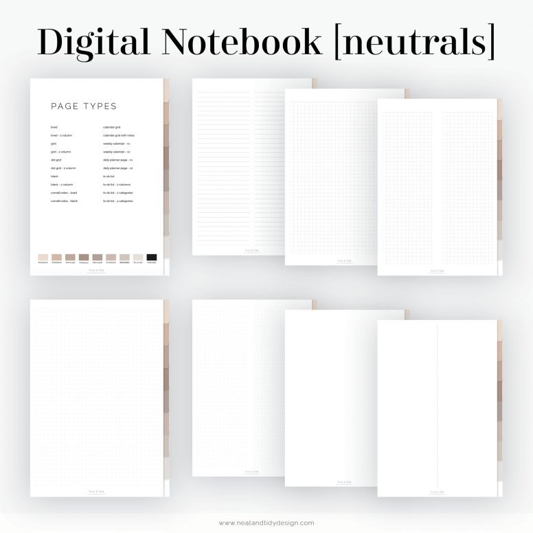 Digital Notebook - Neat and Tidy Design