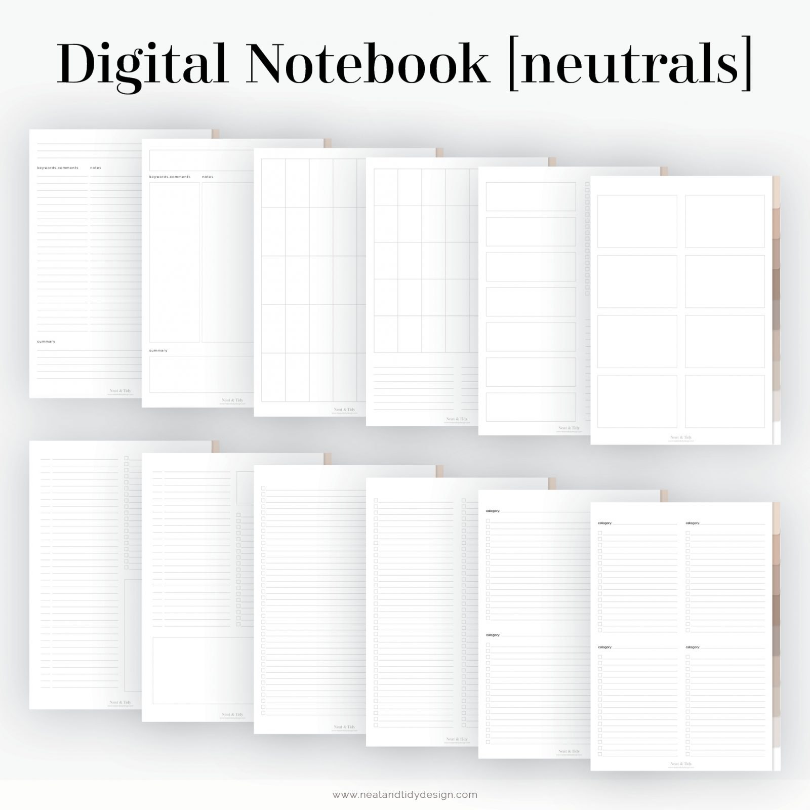 Digital Notebook - Neat and Tidy Design