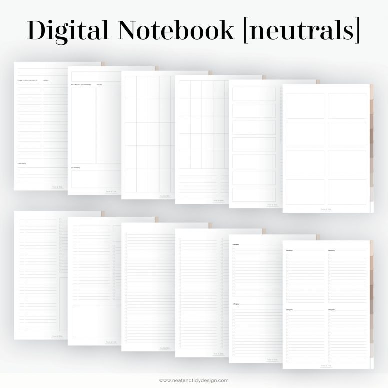Digital Notebook - Neat and Tidy Design