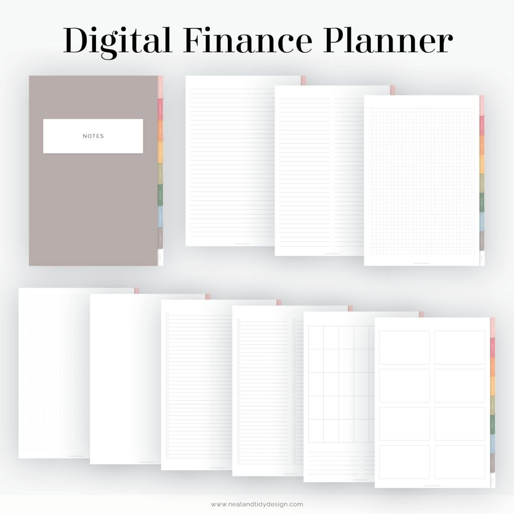 Digital Personal Finance Planner - Neat and Tidy Design