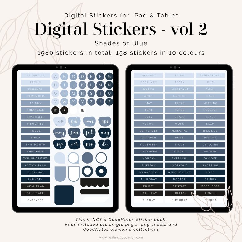 Digital Stickers - vol 2 - Neat and Tidy Design