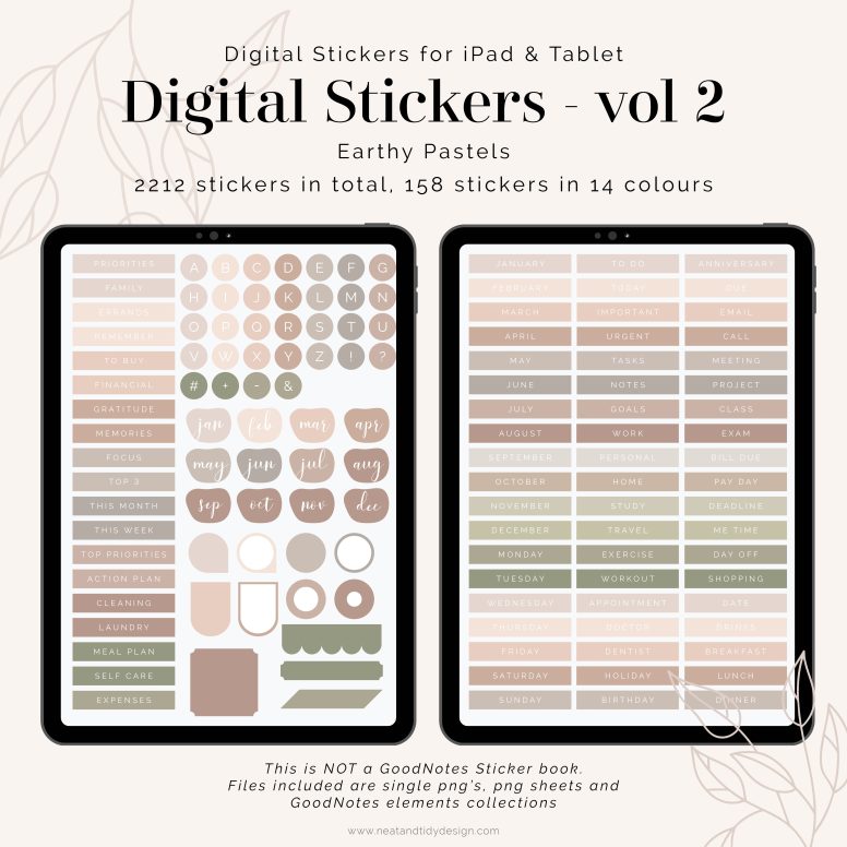Digital Stickers - vol 2 - Neat and Tidy Design