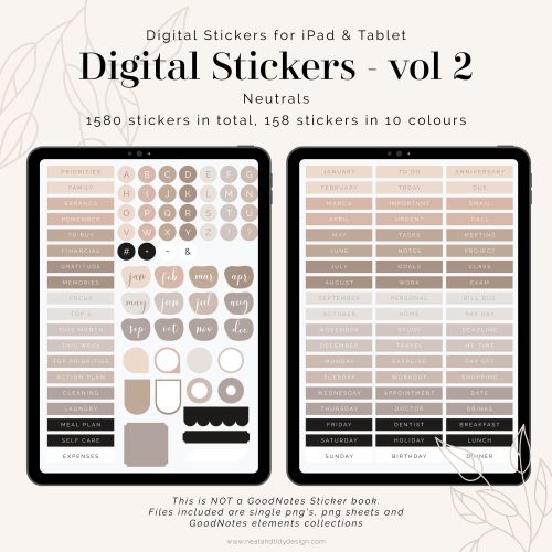 Digital Stickers - vol 2 - Neat and Tidy Design