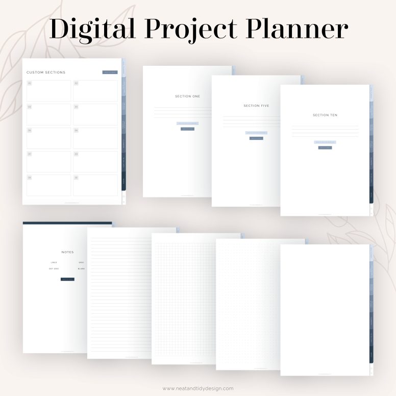 Digital Project Planner - Neat and Tidy Design