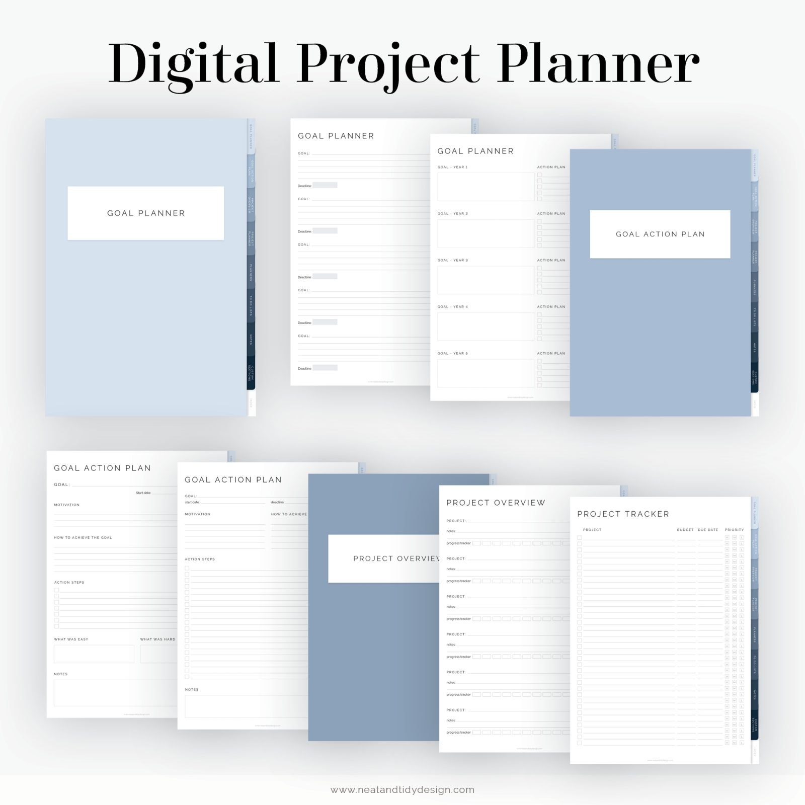 Digital Project Planner - Neat and Tidy Design