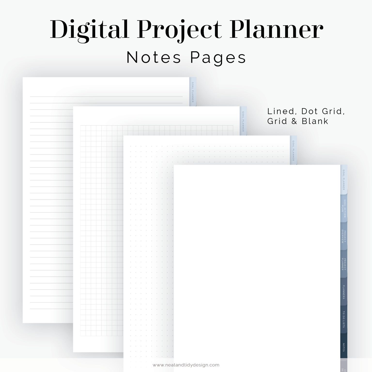 Digital Project Planner - Neat and Tidy Design