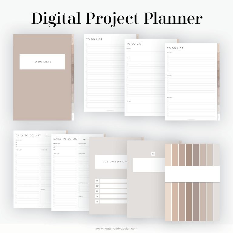 Digital Project Planner - Neat and Tidy Design