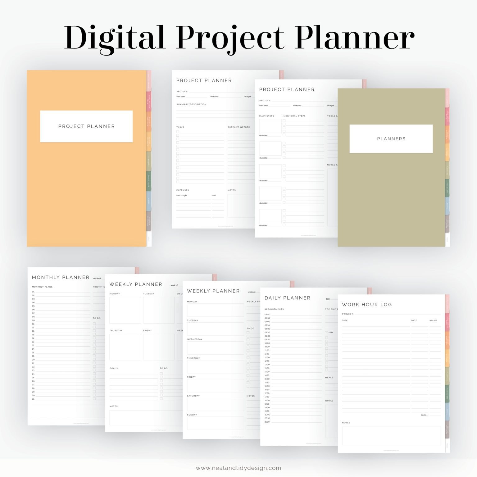 Digital Project Planner - Neat and Tidy Design