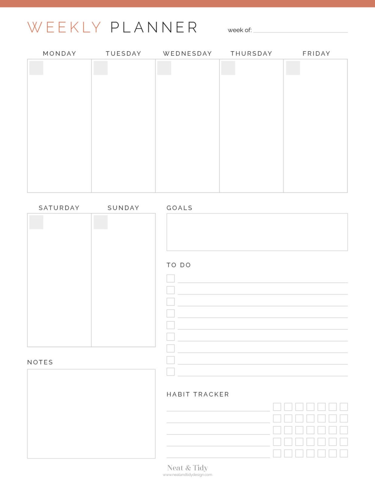 Weekly Planner Bundle - Neat and Tidy Design