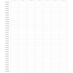Weekly Schedules - Neat and Tidy Design