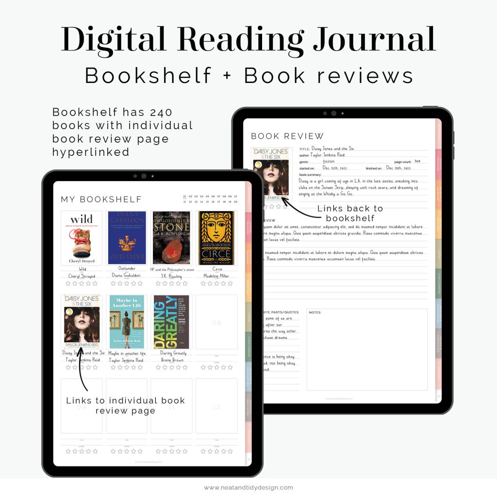 Digital Reading Journal - Neat and Tidy Design