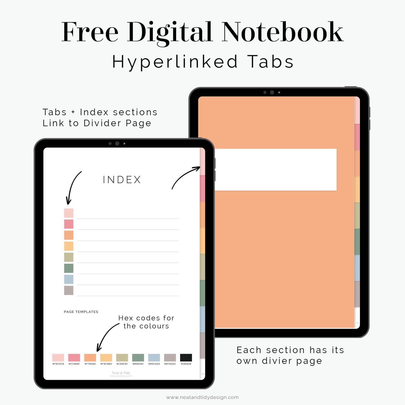 Free Digital Notebook for Goodnotes & Notability - Neat and Tidy Design