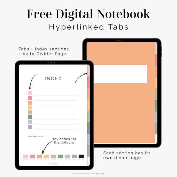 Free Digital Notebook for Goodnotes & Notability - Neat and Tidy Design