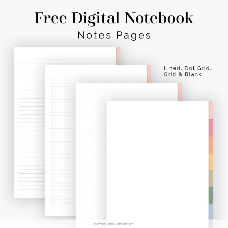 Free Digital Notebook for Goodnotes & Notability - Neat and Tidy Design
