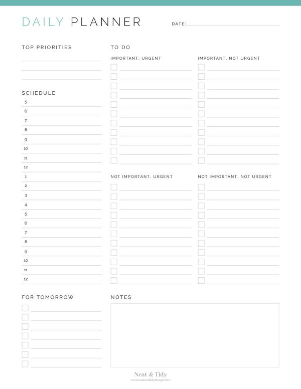 Daily Planner v3 - Neat and Tidy Design