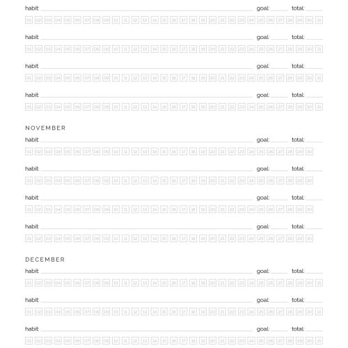 Monthly Habit Tracker v2 - Neat and Tidy Design
