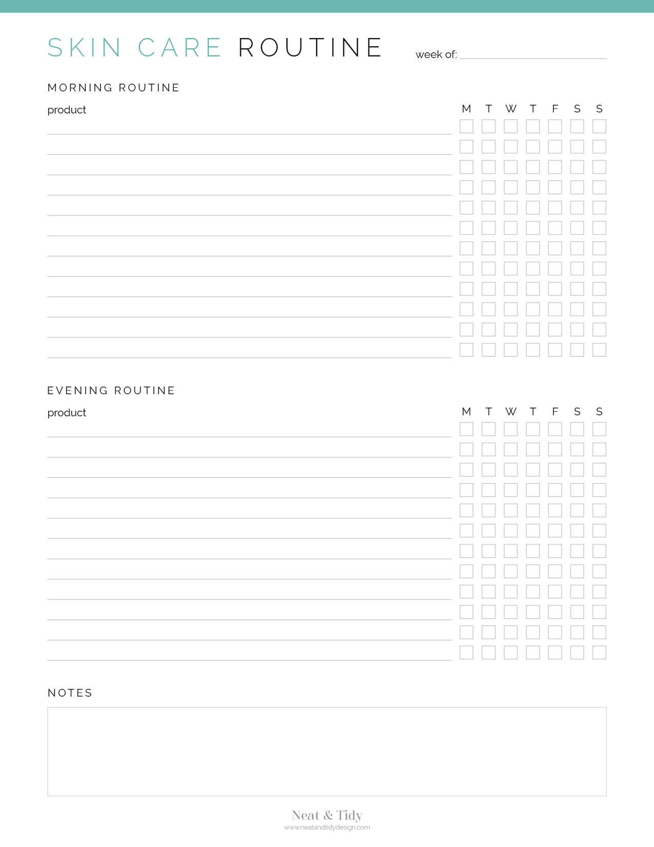 Skin Care Routine - Neat and Tidy Design