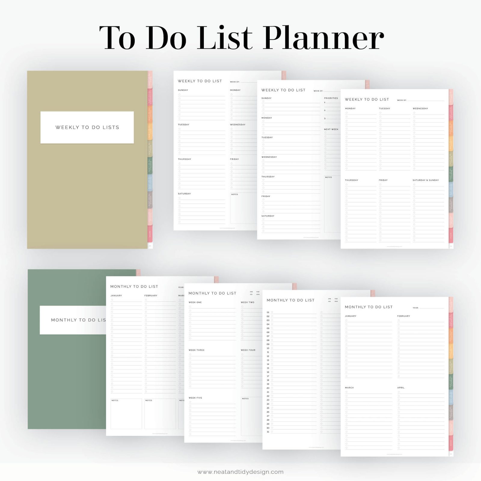Digital To Do List Planner - Neat and Tidy Design