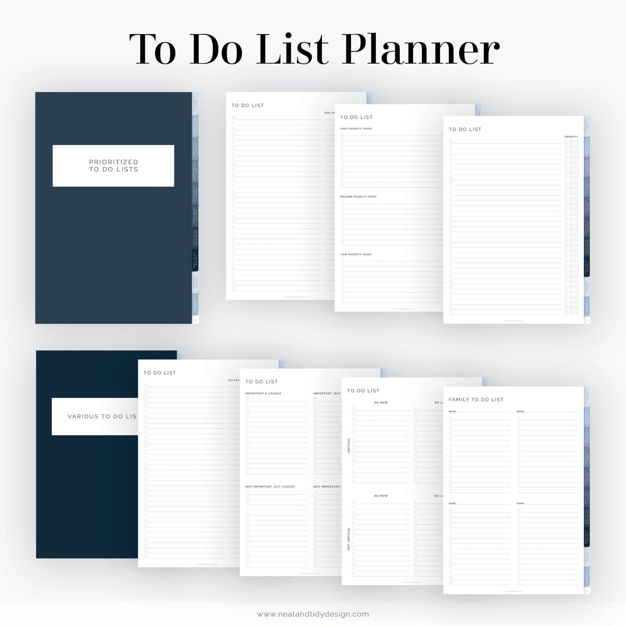 Digital To Do List Planner - Neat and Tidy Design