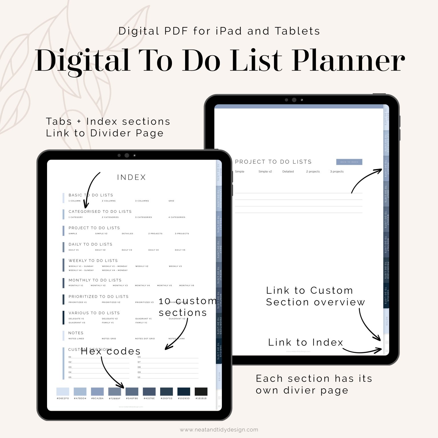 Digital To Do List Planner - Neat and Tidy Design