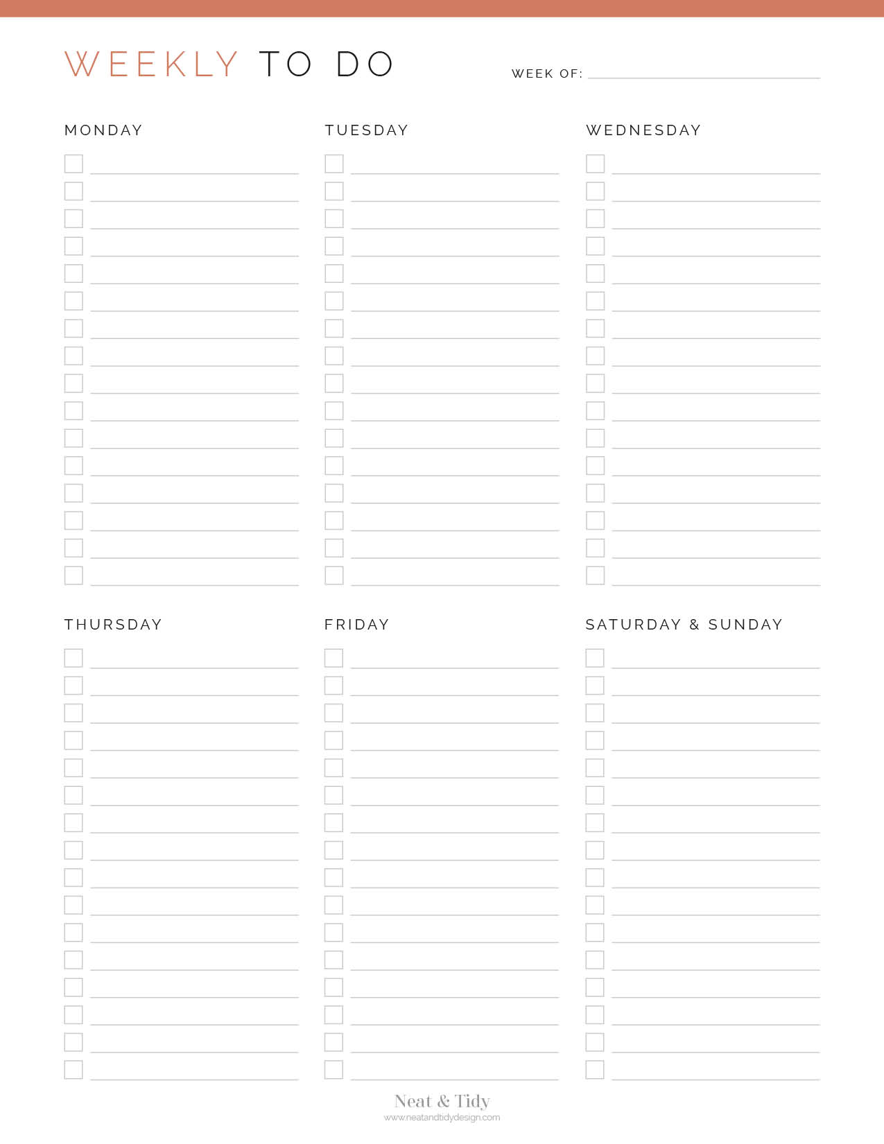 Weekly Planner Bundle - Neat and Tidy Design