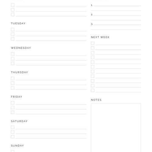 Weekly To Do List v3 - Neat and Tidy Design