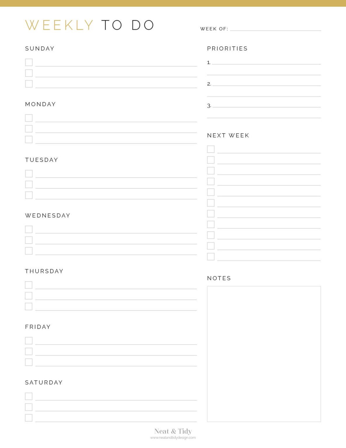 Weekly Planner Bundle - Neat and Tidy Design