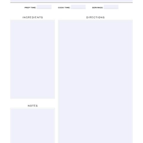 Recipe Card v14 - Neat and Tidy Design