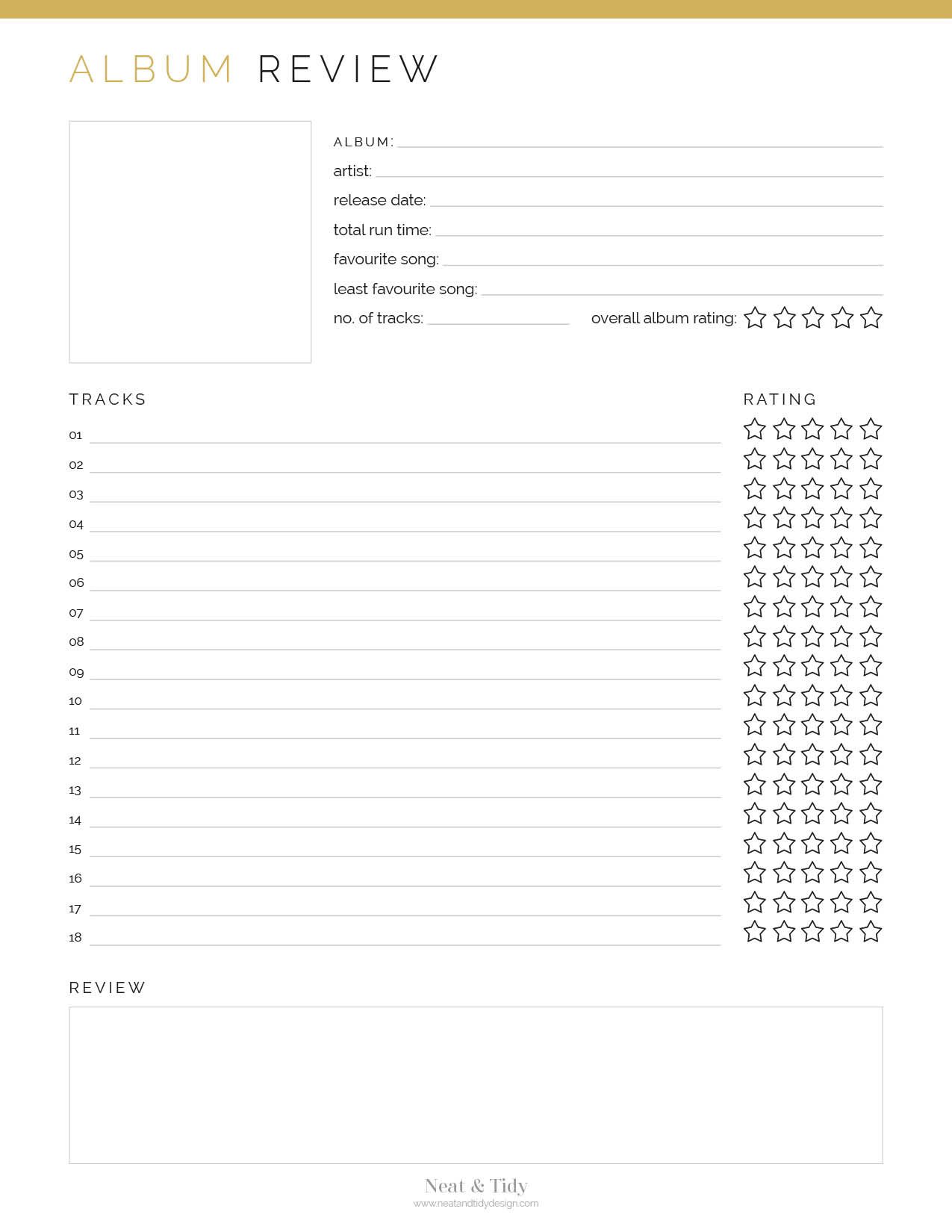 Album Review - Neat and Tidy Design