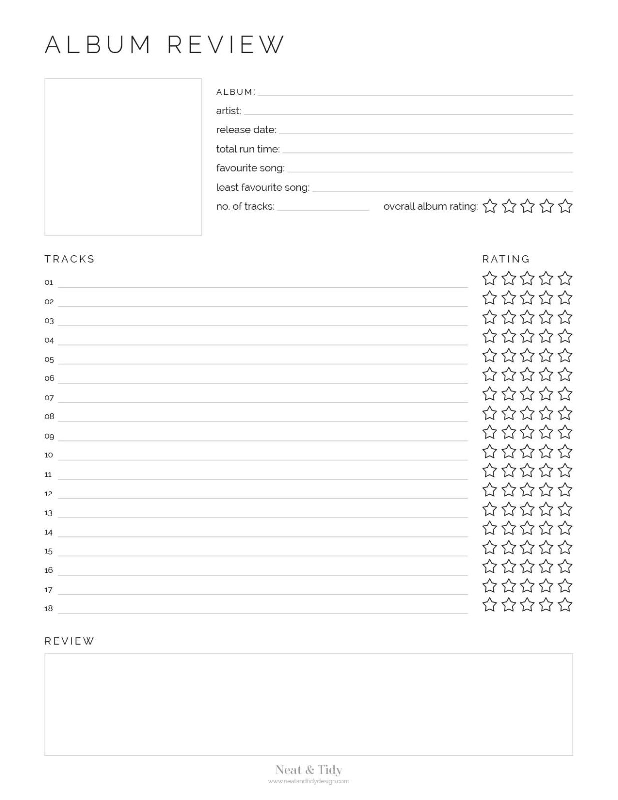 Album Review - Neat and Tidy Design